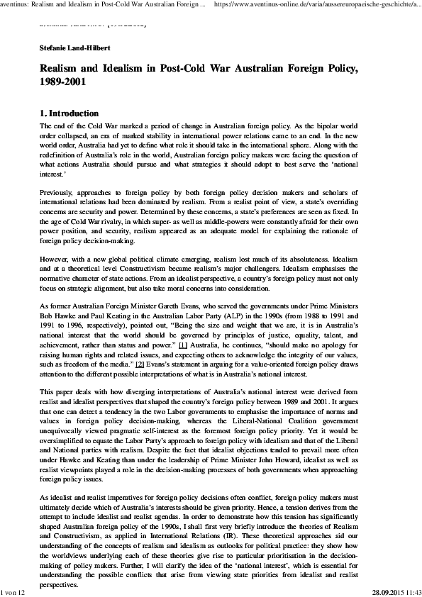 (PDF) (2012) "Realism and Idealism in Post-Cold War Australian Foreign ...