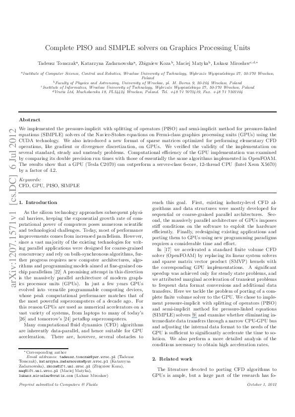(PDF) Acceleration of iterative Navier-Stokes solvers on graphics ...
