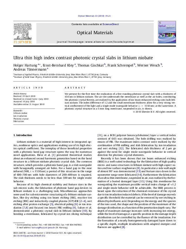 (PDF) Photonic crystal structures with ultrahigh aspect ratio in ...