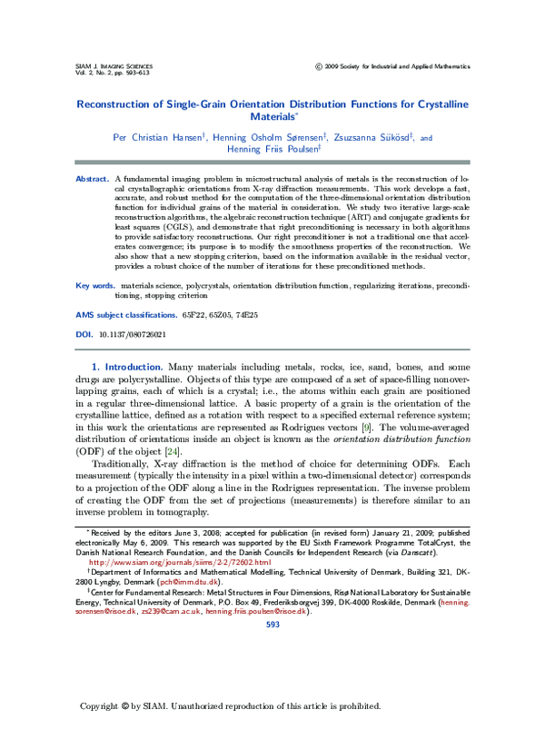 (PDF) Reconstruction of Single-Grain Orientation Distribution Functions ...