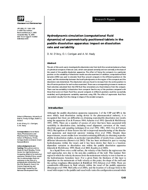 Pdf Hydrodynamic Simulation Computational Fluid Dynamics Of