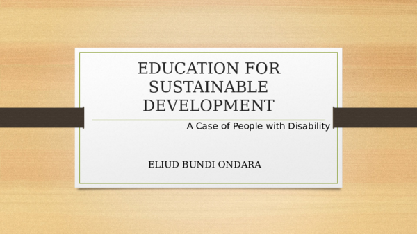 (PPT) Education for Sustainable Development