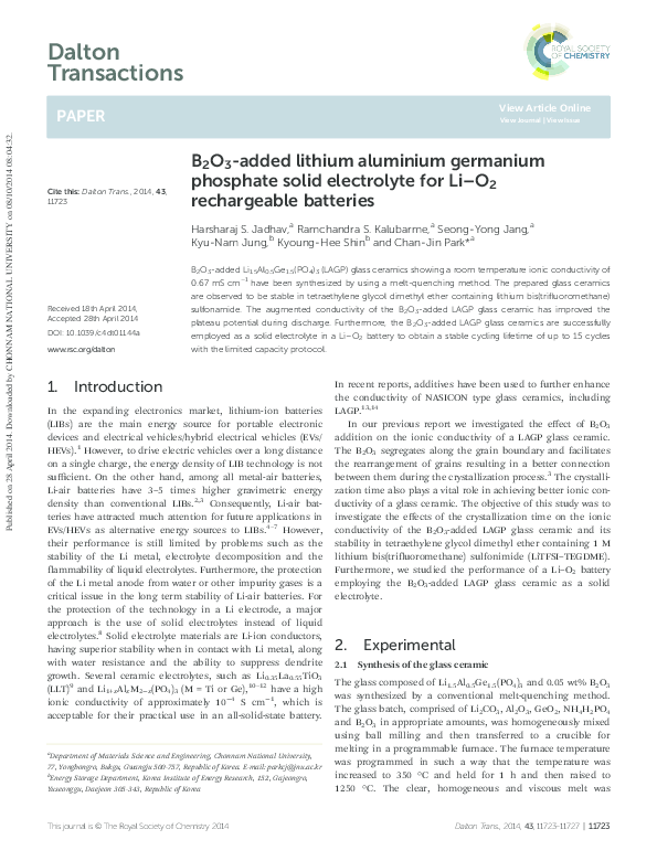 (PDF) B2O3-added lithium aluminium germanium phosphate solid ...