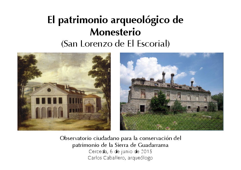 (PDF) El Patrimonio arqueológico de Monesterio (San Lorenzo de El Escorial)