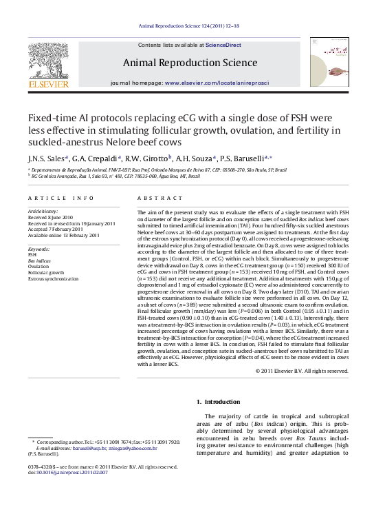 (PDF) Fixed-time AI protocols replacing eCG with a single dose of FSH ...