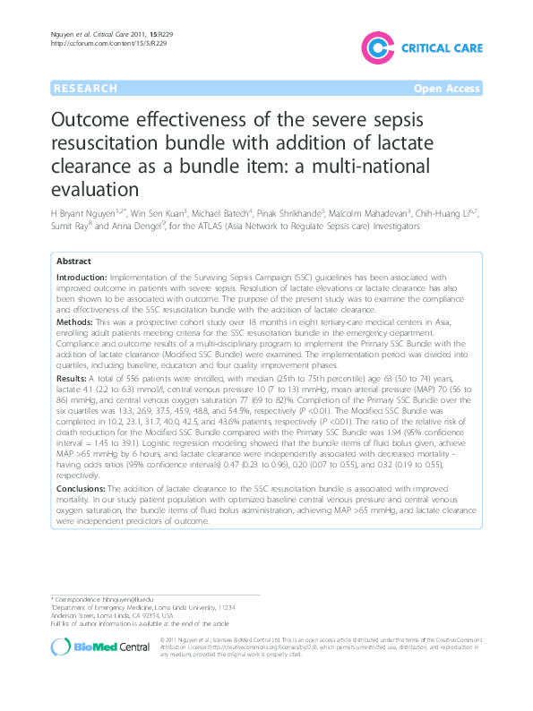 (PDF) Implementation of early goal-directed therapy and the surviving ...