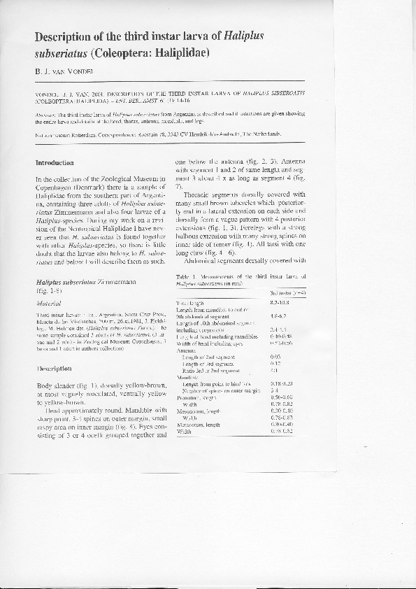 (PDF) Description of the third instar larva of Haliplus subs eriaÍus ...