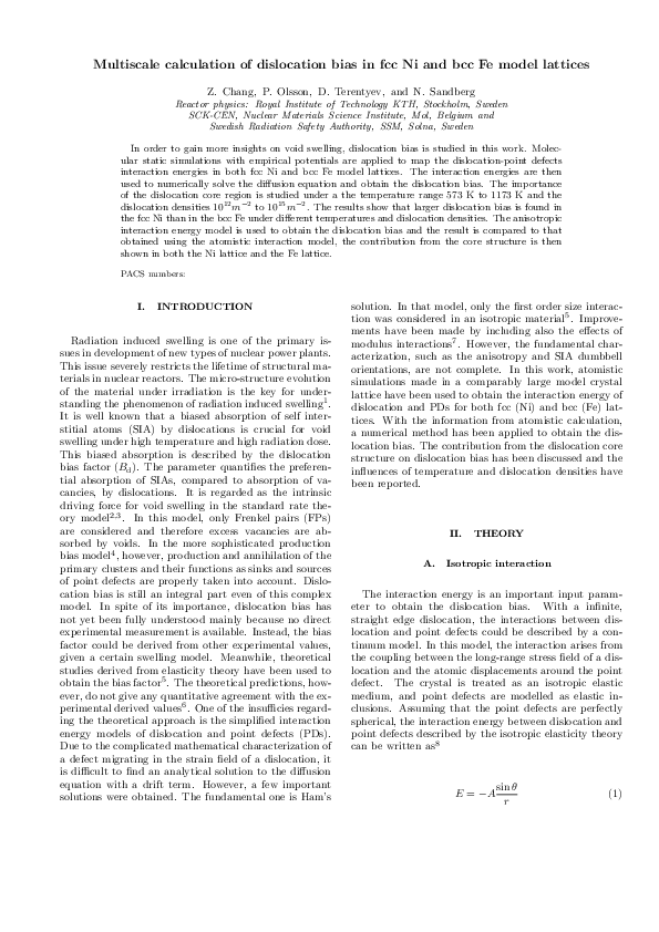 (PDF) Multiscale calculations of dislocation bias in fcc Ni and bcc Fe ...