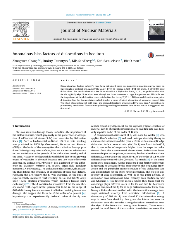(PDF) Anomalous bias factors of dislocations in bcc iron