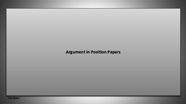 (PDF) Exercise: Argument in Position Paper