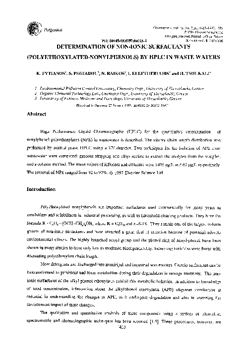 (PDF) Determination of non-ionic surfactants (polyethoxylated ...