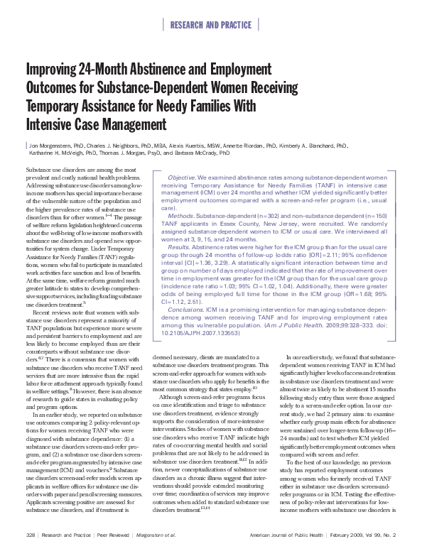 (PDF) Improving 24-Month Abstinence and Employment Outcomes for ...