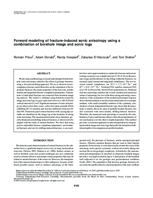 Pdf Borehole Acoustic Reflection Survey Bars Using Full Waveform