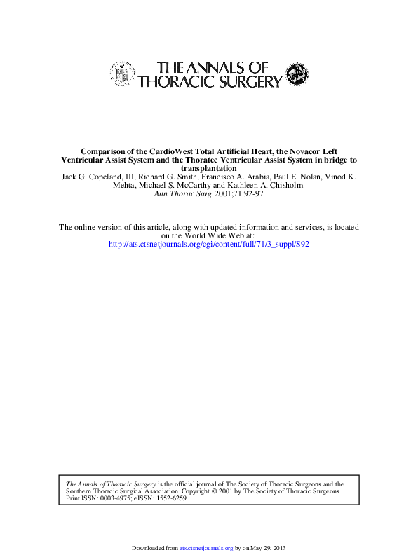 (PDF) Heart transplantation after mechanical circulatory support ...