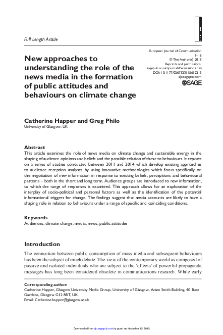 (PDF) 'New approaches to understanding the role of the news media in ...