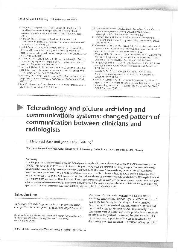 (PDF) Teleradiology and picture archiving and communications systems ...