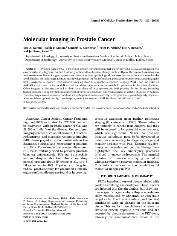 (PDF) Progress in prostate cancer imaging | James Gulley - Academia.edu