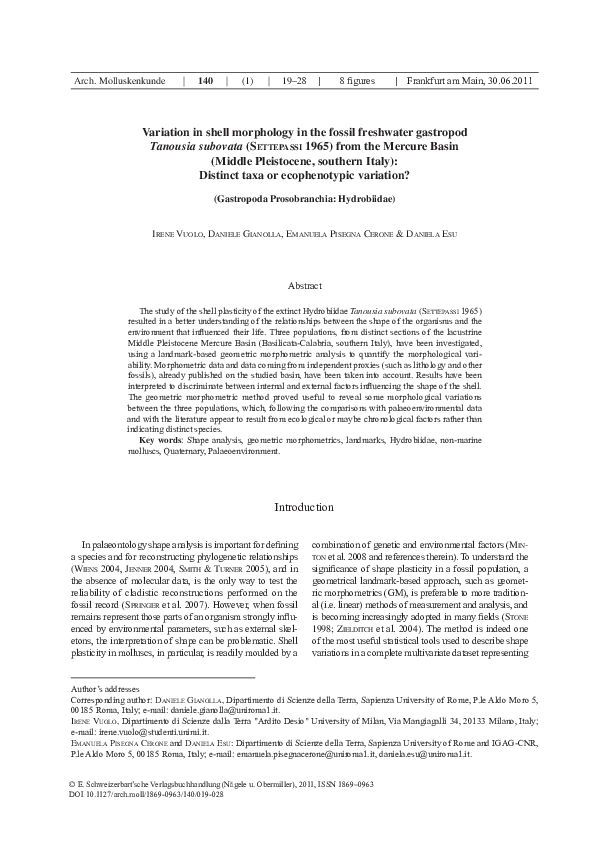 (PDF) Morphological variation in Lacuna parva (Gastropoda: Littorinidae ...