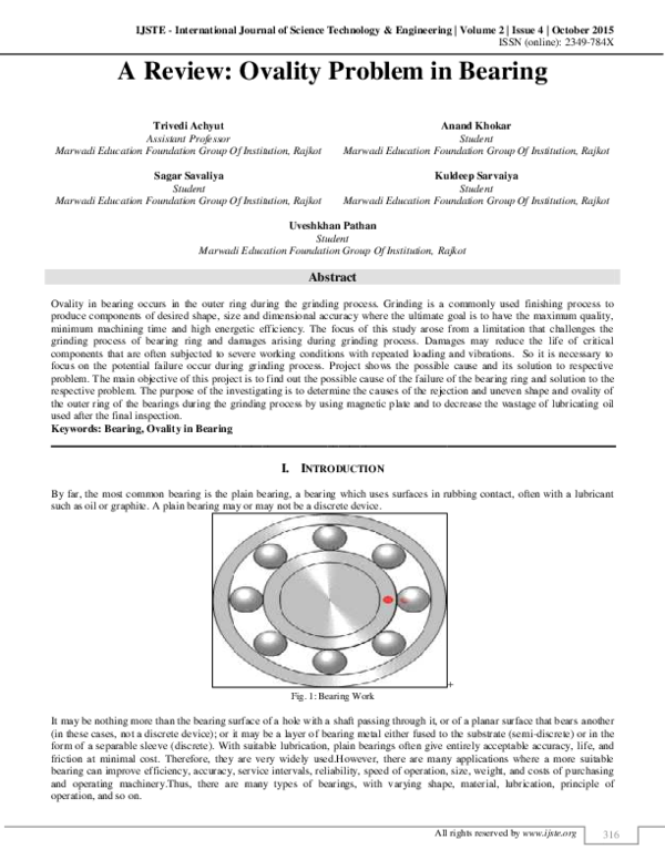 (PDF) Ovality in Bearing