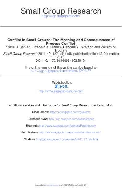 (PDF) SGR Process Conflict 2011