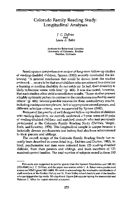 (PDF) Colorado family reading study: Longitudinal analyses