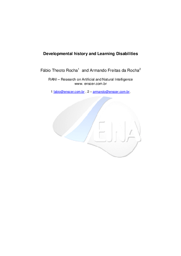 (PDF) Developmental History and Learning Disabilities