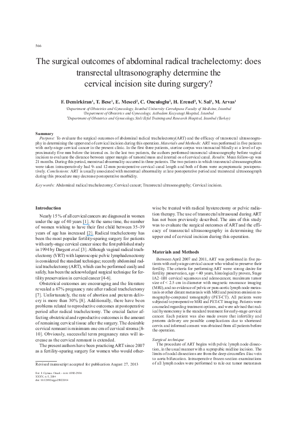(PDF) The surgical outcomes of abdominal radical trachelectomy: does ...
