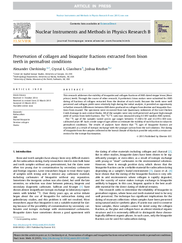 (PDF) Preservation of collagen and bioapatite fractions extracted from ...