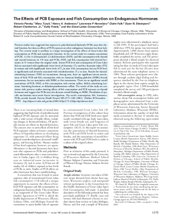 (PDF) The Effects of PCB Exposure and Fish Consumption on Endogenous ...