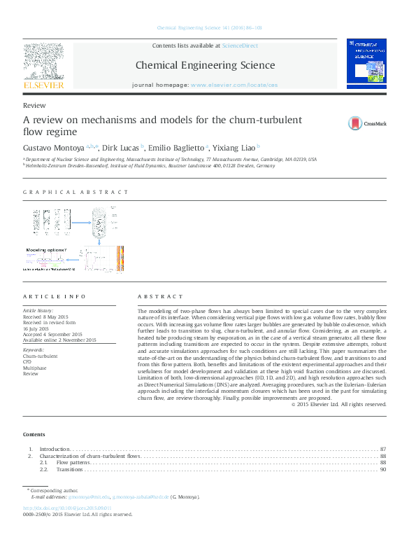 (PDF) A review on mechanisms and models for the churn-turbulent flow regime
