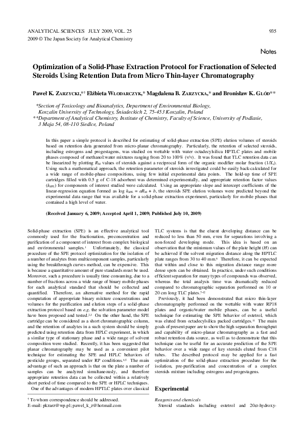(PDF) Optimization of a Solid-Phase Extraction Protocol for ...