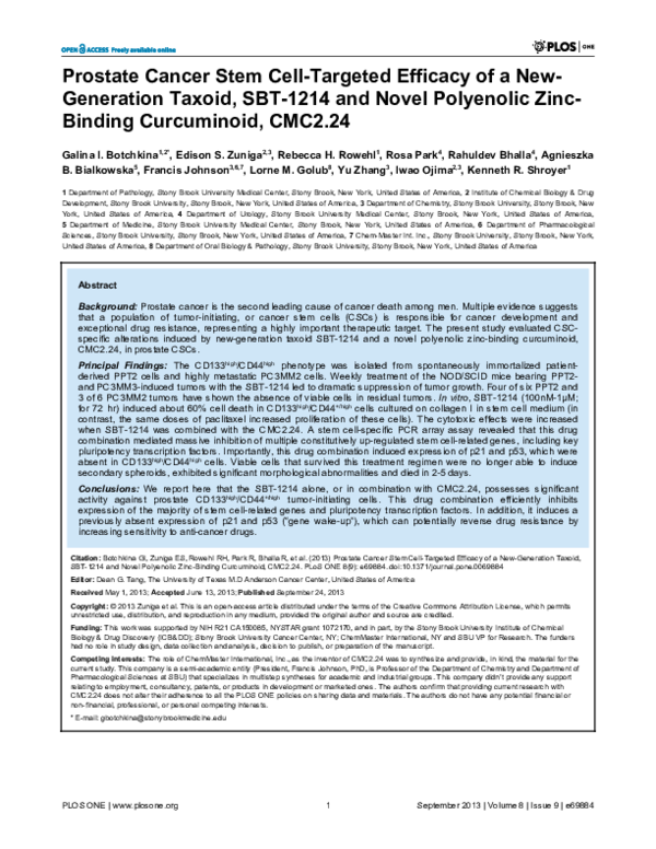 (PDF) Prostate cancer stem cell-targeted efficacy of a new-generation ...