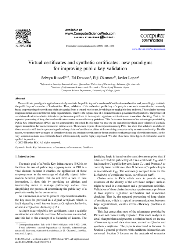 (PDF) Virtual certificates and synthetic certificates: new paradigms ...