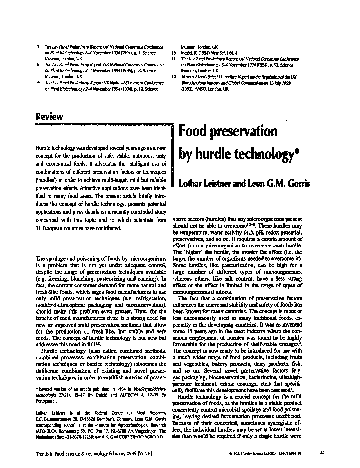 (PDF) Food preservation by hurdle technology