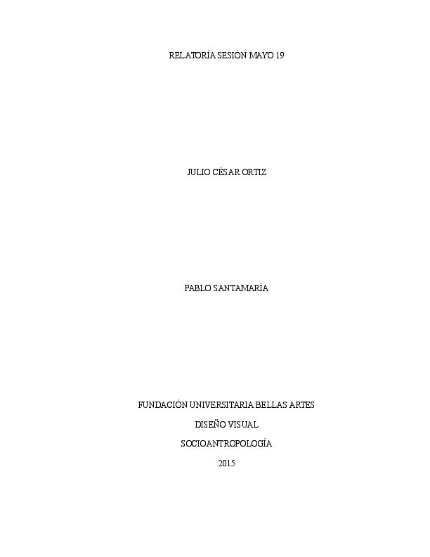 (DOC) Relatoria Modernismo y Postmodernismo