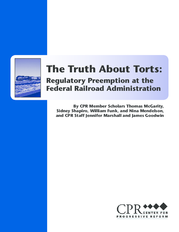 (PDF) The Truth About Torts: Regulatory Preemption at the Federal ...