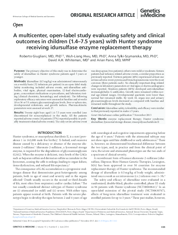 (PDF) A multicenter, open-label study evaluating safety and clinical ...