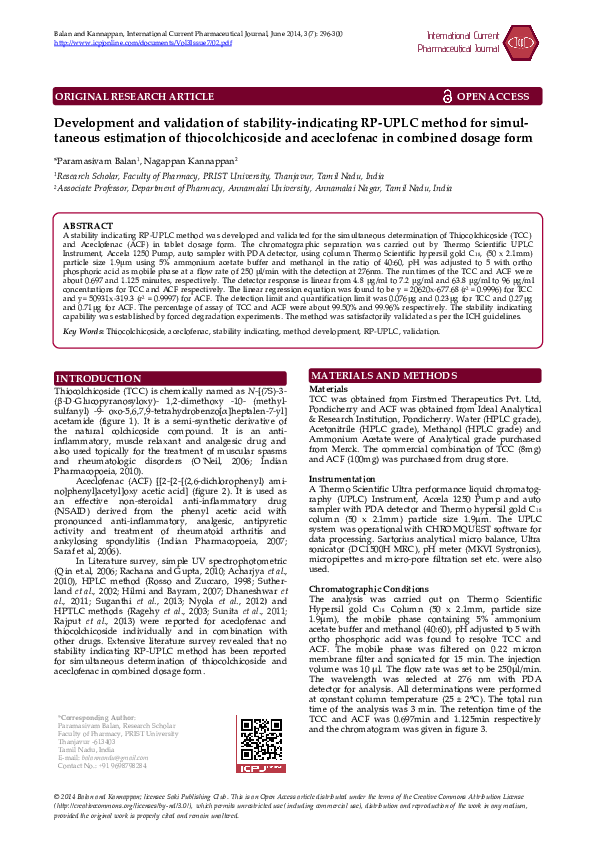 (PDF) Development and validation of stability-indicating RP-UPLC method for simultaneous ...