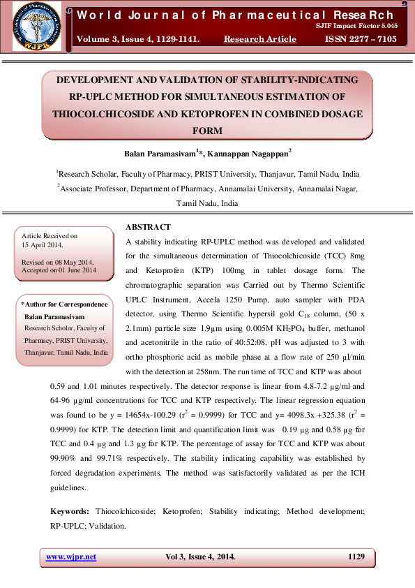 (PDF) DEVELOPMENT AND VALIDATION OF STABILITY-INDICATING RP-UPLC METHOD FOR SIMULTANEOUS ...