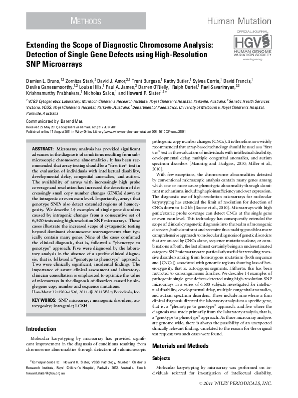 (PDF) Extending the scope of diagnostic chromosome analysis: Detection ...