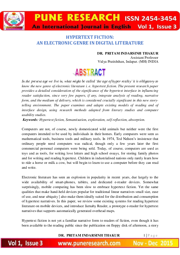 (PDF) Hypertext fiction