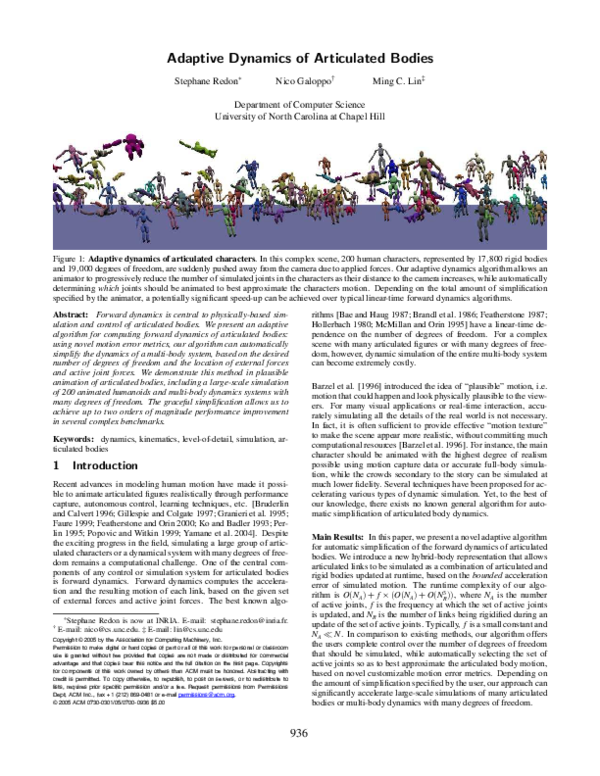 (PDF) Adaptive dynamics of articulated bodies