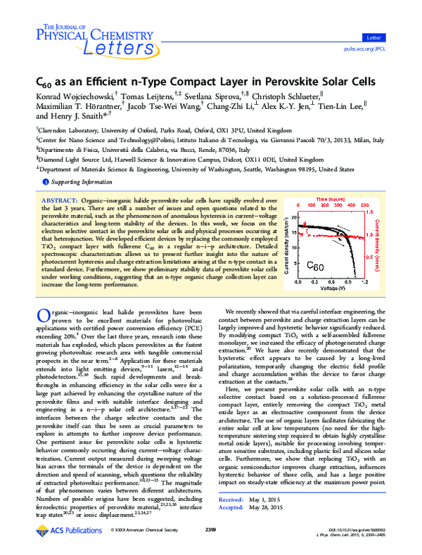 (PDF) C60 as an Efficient n-Type Compact Layer in Perovskite Solar Cells