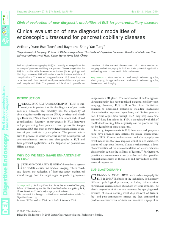 (PDF) Clinical evaluation of new diagnostic modalities of endoscopic ultrasound for ...