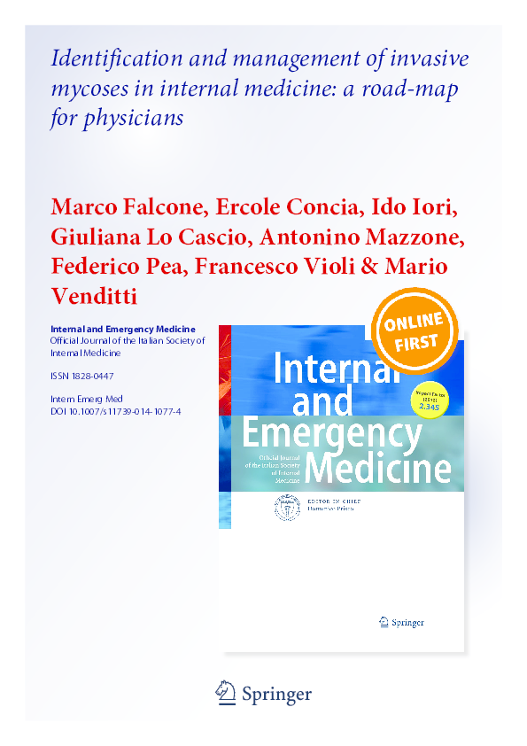 (PDF) Identification and management of invasive mycoses in internal ...