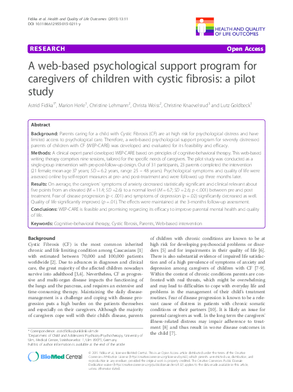 (PDF) A web-based psychological support program for caregivers of ...