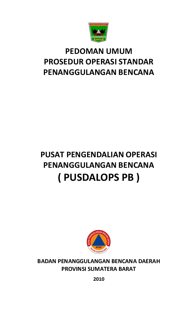 (PDF) SOP PUSDALOPS PB SUMBAR