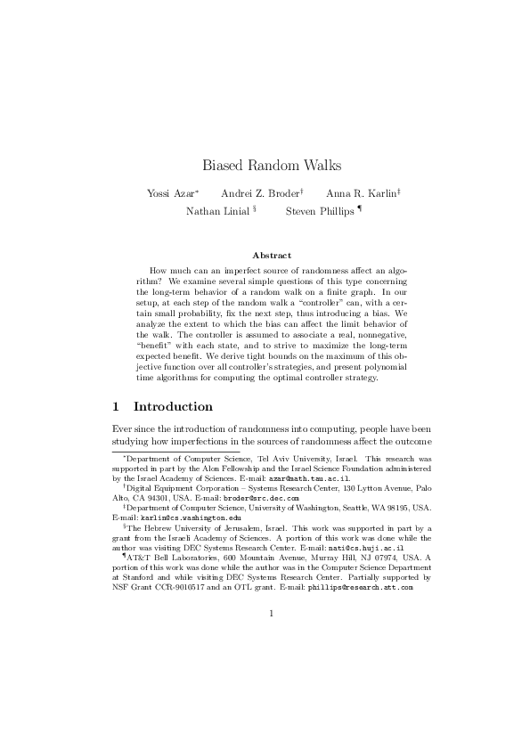 (PDF) Biased random walks