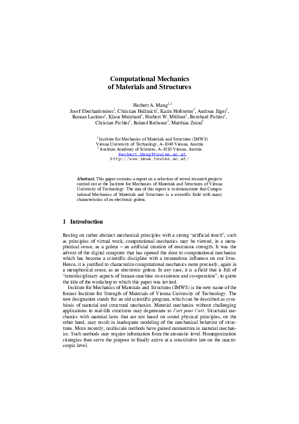 (PDF) Computational mechanics of materials and structures (PDF) Computational mechanics of materials and structures
