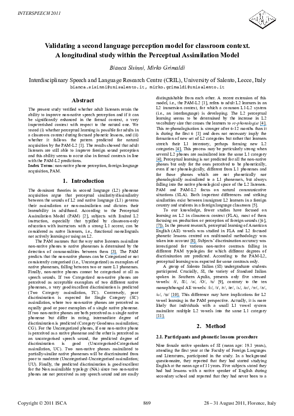 (PDF) Validating a Second Language Perception Model for Classroom Context - A Longitudinal Study ...